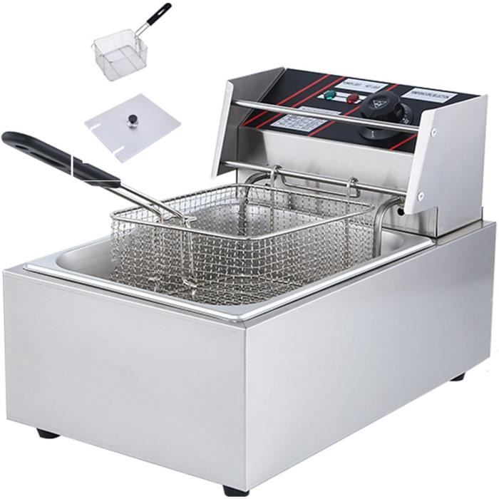 Friteuse Électrique Commerciale Avec Panier Et Couvercle, 10L Épaissir ...