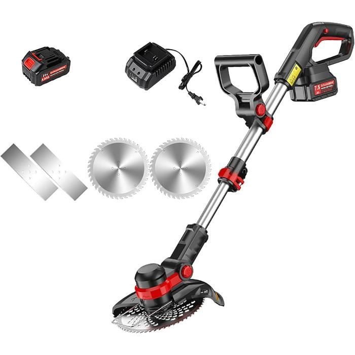 Tondeuse Gazon Électrique Sans Fil Portable 21V 4000Mah 7600Rpm Coupe Herbe Électrique ...