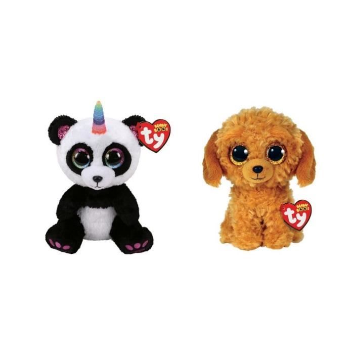 Ty - Peluches - Beanie Boo's - Paris Panda & Griffonnage Doré Chien ...