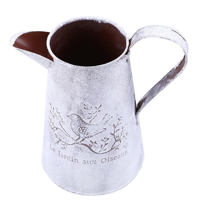 Vintage Pot De Fleur Galvanisé Cache-pot Maison Plante Jardinière ...