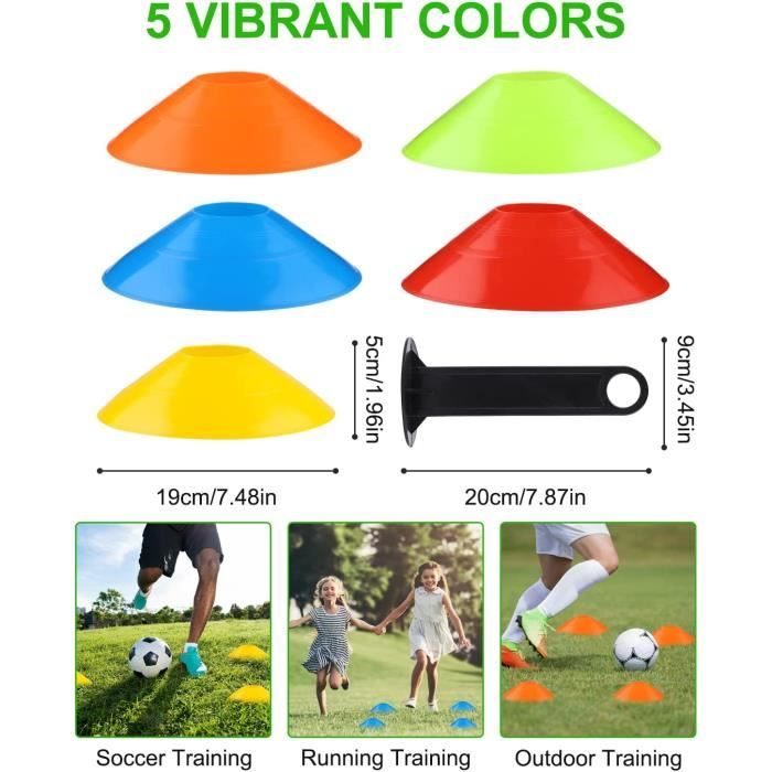 50 Pcs Plots Entrainement, Plots De Marquage pour Football Cône, Cônes ...