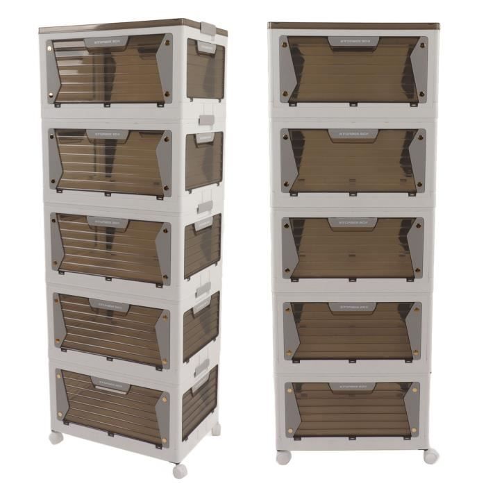 Qiilu conteneur de boîte de rangement pliant Bacs de rangement ...