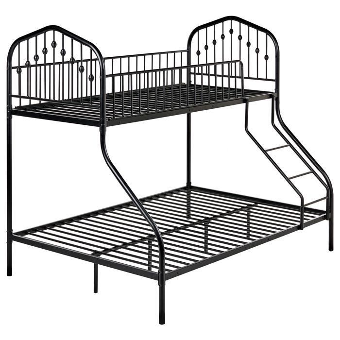 Lit superposé Métal CHAMONIX 90/140 x 200 cm Noir - Cdiscount Maison