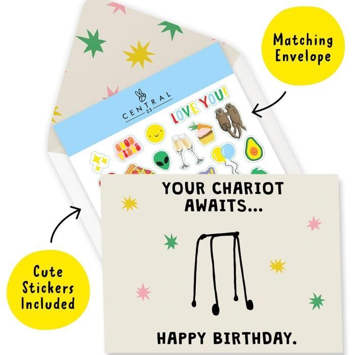 Pop Up Carte Anniversaire Humour – Your Chariot Awaits – 3D Carte De ...