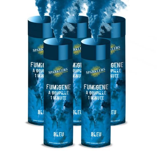 Fumigène a Main 1 MINUTE couleur Bleu - Lot de 5 - Allumage Frottoir ...