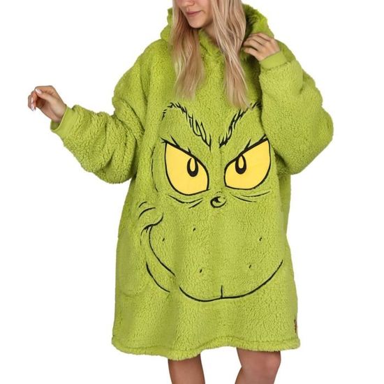 Grinch Sweat-shirt/robe/couverture unisexe vert avec capuche, snuddie ...