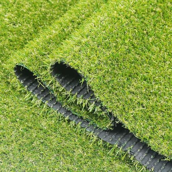 SWANEW Tapis de gazon artificiel au mètre - Herbe artificielle - Hauteur : 20 mm - Translucide ...