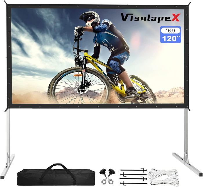 Écran de Projection avec Support, VISULAPEX 120 Pouces 4K HD 16: 9 PVC ...