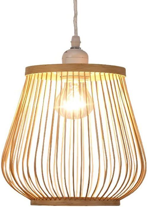 Lustre Simple En Rotin Tiss En Bambou Lampes De Lustre En Osier Pour ...