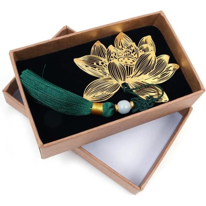 Metal Bookmark With Tassels,Golden Brass Lotus Bookmark,A Unique Gift ...