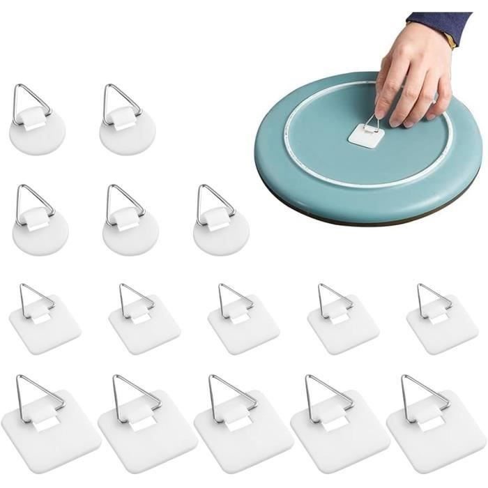 15 pcs Crochet adhesif Mural Crochets Adhésifs Invisibles Accroche ...