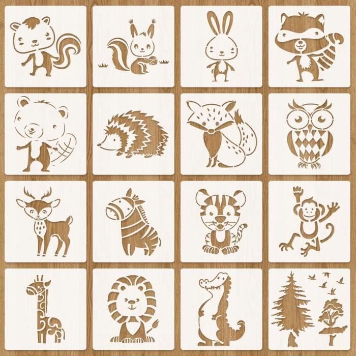 Pochoirs Animaux Foret Pochoir Animaux Pour Enfants Loisirs Créatifs