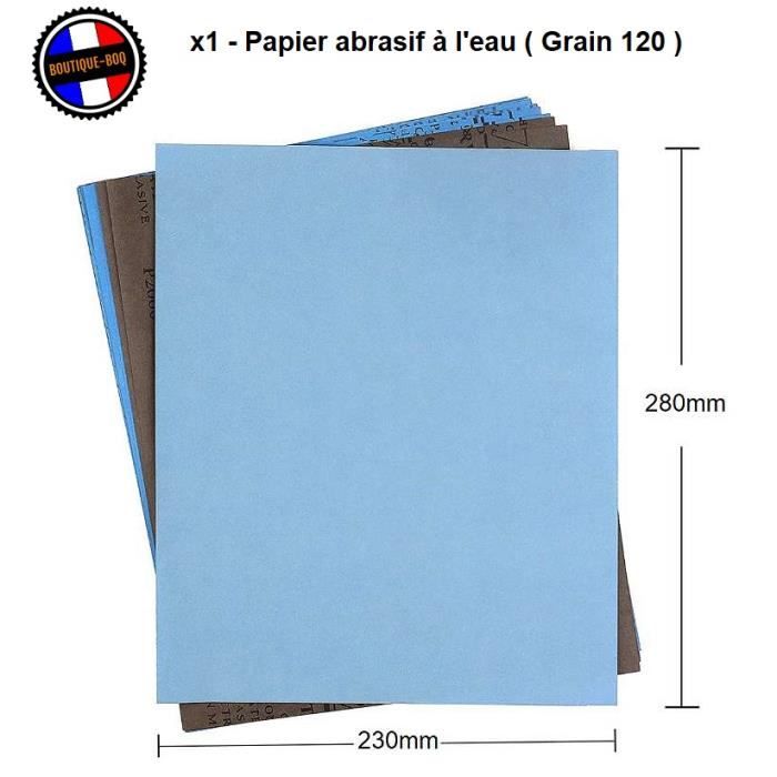 1 Feuille Papier Abrasif à L'eau Grain P 120 Feuilles Papiers Abrasive ...