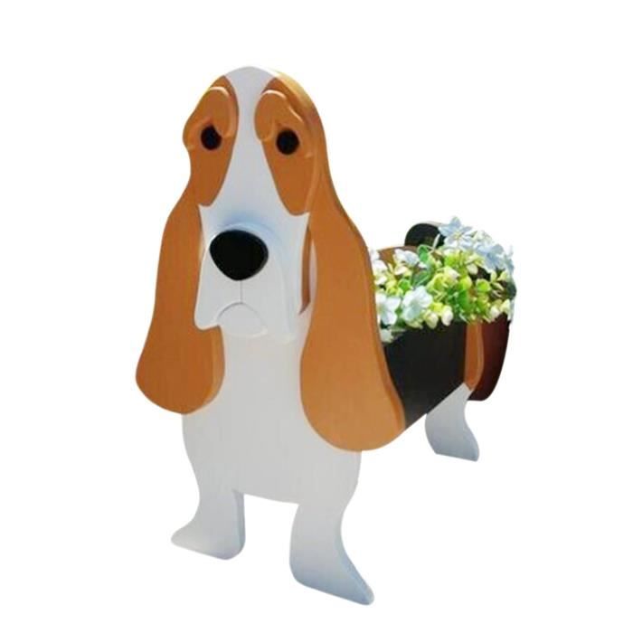 Couleur Basset Hound Jardinière de fleurs en PVC, Pot de jardin pour ...