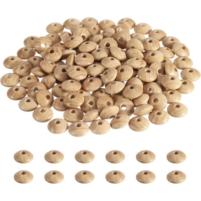15Mm Perles En Bois Naturel, Lot De 120 Perles En Bois Brut Rondes Pour ...