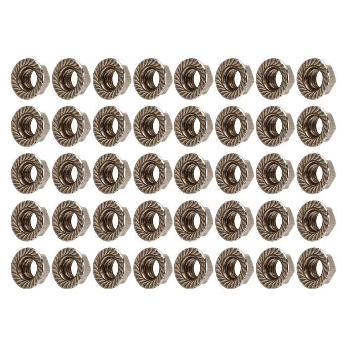 Lot de 40 écrous à bride hexagonale en acier inoxydable M10x1.25mm résistants - DIOCHE ...