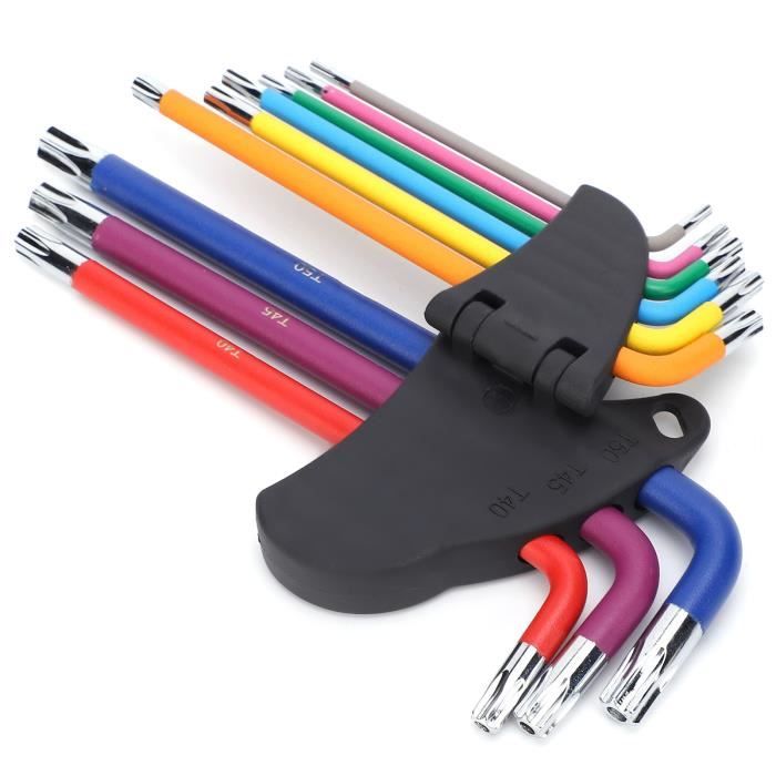 Pwshymi Clé hexagonale en L 9pcs Jeu de Clés à Douilles Hexagonales en ...