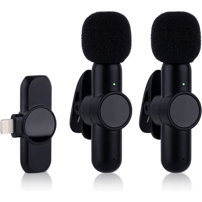 2Pcs Microphone Cravate Sans Fil Pour Iphone Ipad, K3-2C Professionnel ...