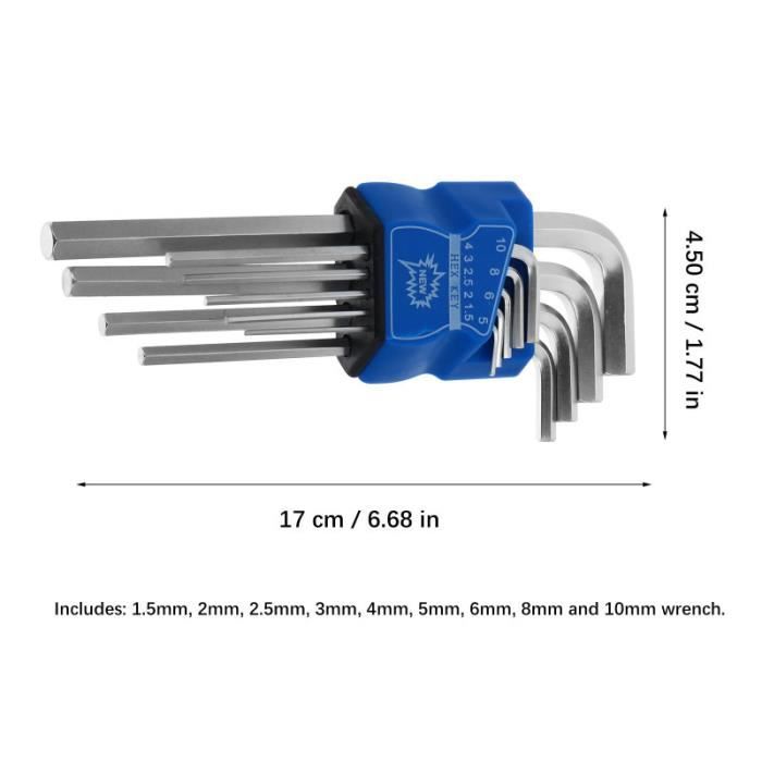 Clé hexagonale de 9pcs Hex Premium Study The Durable Tool cle allen ...