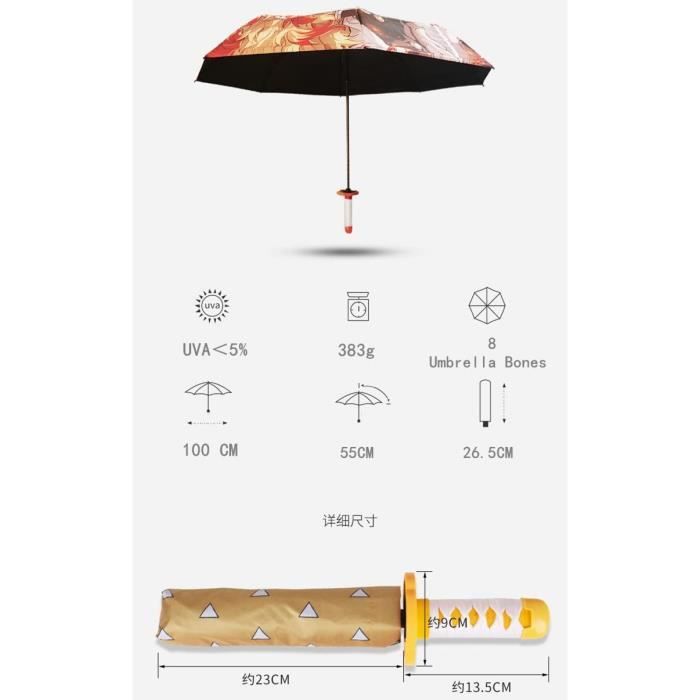 Demon Slayer Parapluie, Anime Katana Parasol, 8 Os Pliants Brise - Vent ...
