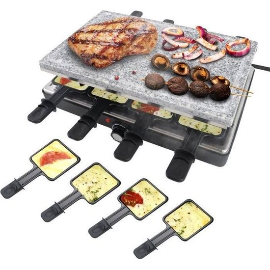 Appareil à Raclette - UISEBRT - 1400W - 8 personnes - Plaque Anti ...