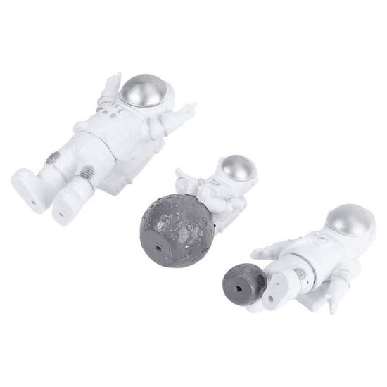 3pcs en résine astronaute figurine toys anniversaire spaceman ornements ...