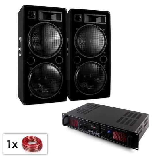 DJ PA Set enceintes 2x15" ampli 2000W - Cdiscount TV Son Photo