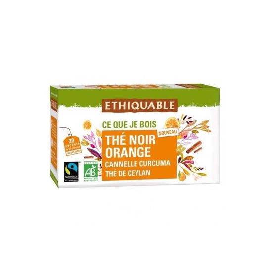 Thé noir Orange, Cannelle et Curcuma bio & équitable ETHIQUABLE - Cdiscount Au quotidien