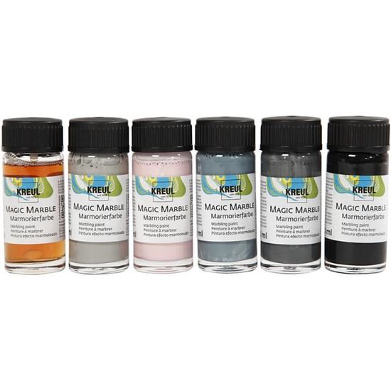 Peinture liquide - KREUL - Magic Marble - 6 couleurs pastel - Haute résistance à l'eau ...