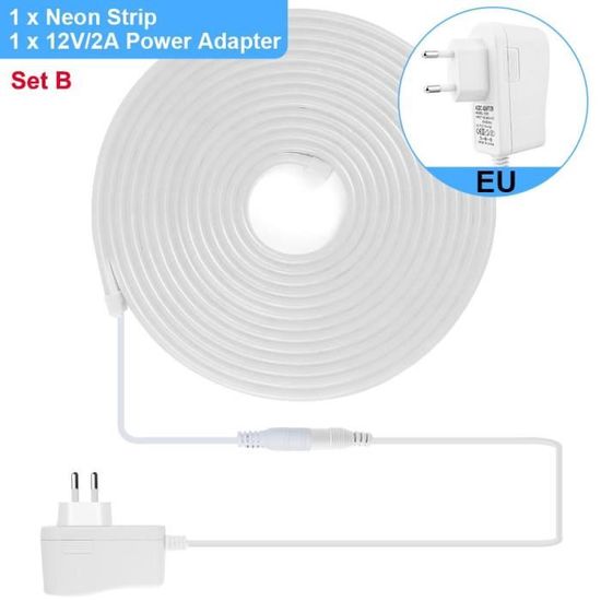 BANDE LED,EU adapter Set-Bleu-2m--Bande lumineuse Led fluo étanche, 1-2 ...