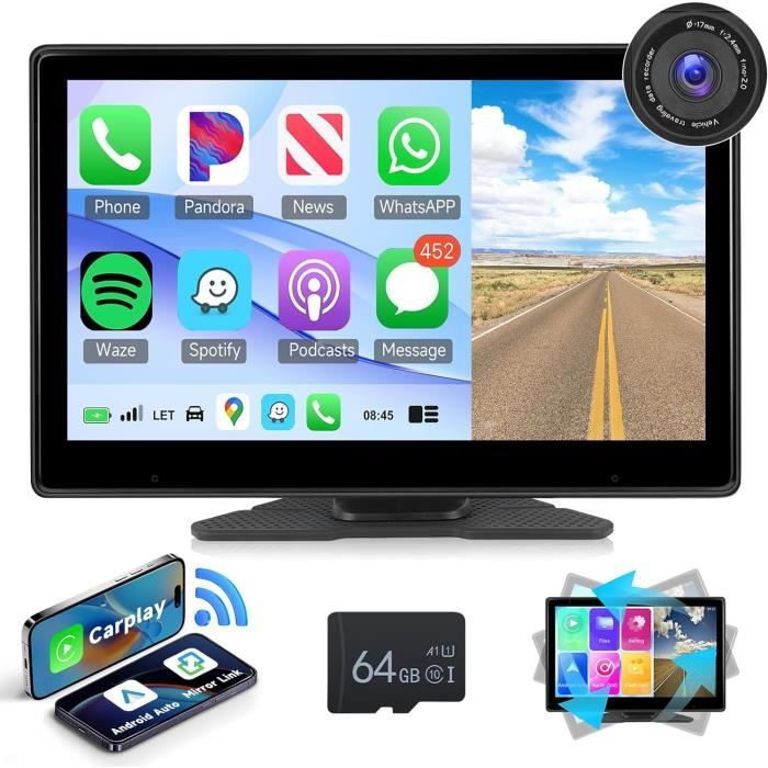 Autoradio Écran Tactile Voiture Portable 4K avec ADAS 10,1 Pouces ...