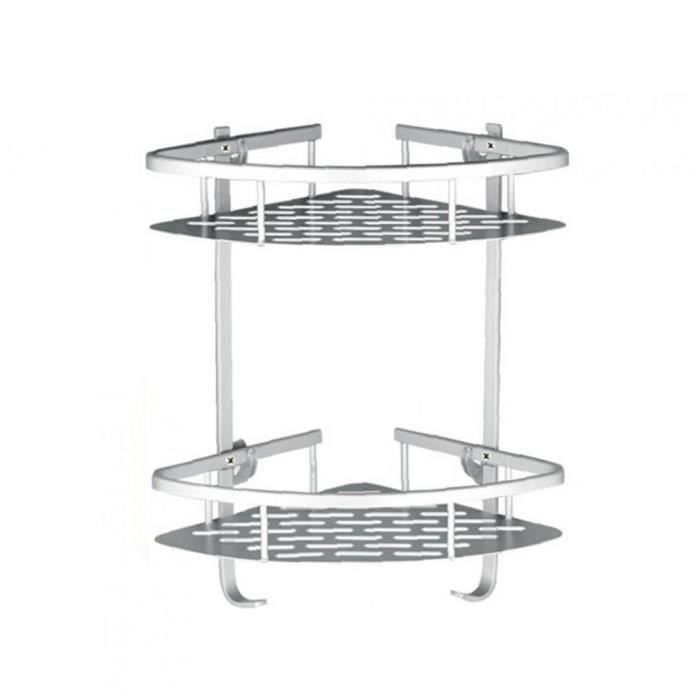 Tablette de la salle de bain aluminium double couche douche coin panier ...