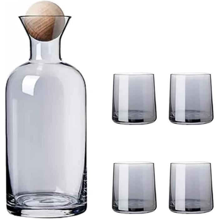 Lot De 5 Carafes À Eau De Chevet Transparentes En Verre De 1,18 L Avec ...