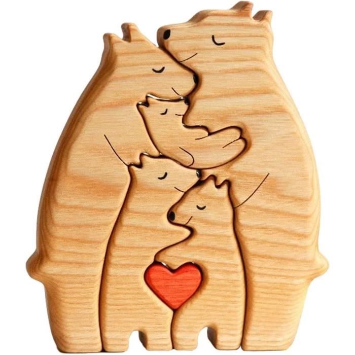 Puzzle Familial en Bois | Puzzle d’Art en Bois personnalisé la Famille ...