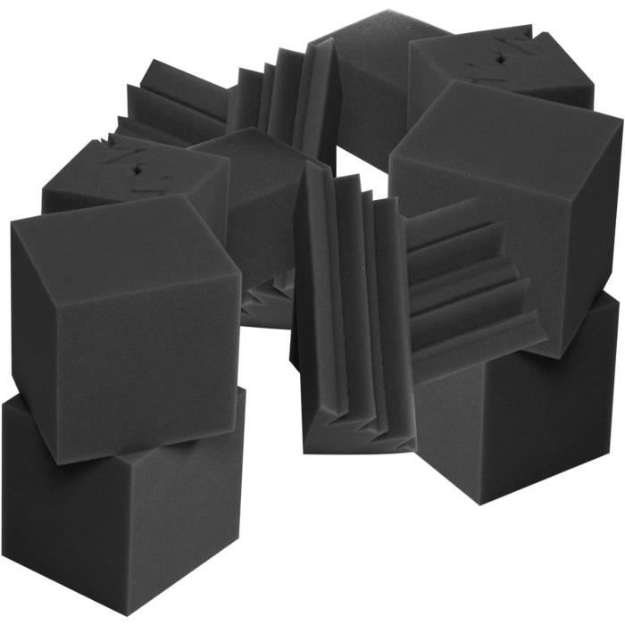 16 Pièces Cubes D'Éponge Insonorisés Murs D'Angle En Mousse Panneaux D ...