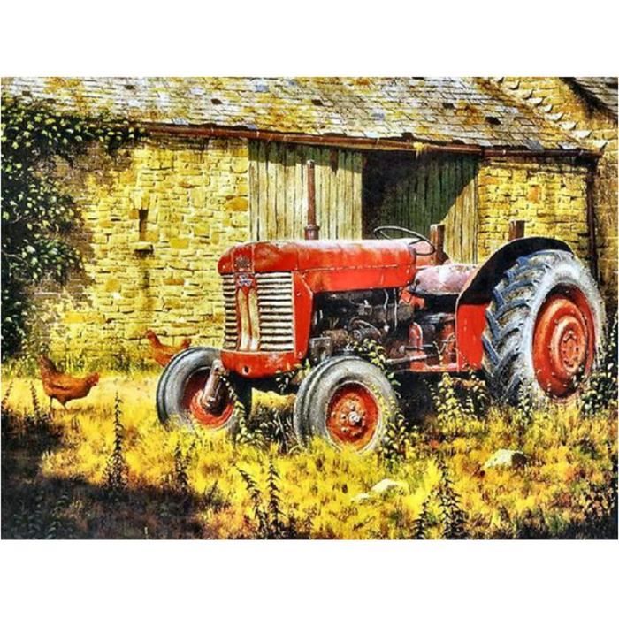 Diy 5D Diamond Painting Tracteur, Adultes-Enfants Diamant Peinture Kit ...