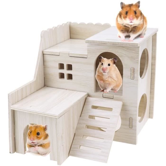 Hamster Maison d'angle en Bois Cachette d'angle pour Hamster Cabane ...