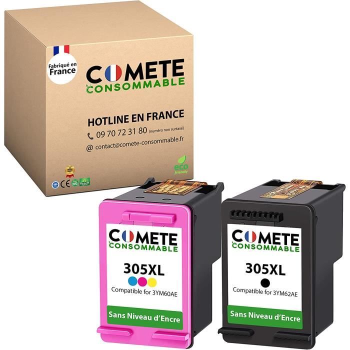 2 Cartouches Compatible avec HP 305XL 305XL sans Niveau d'encre 3YM62AE ...