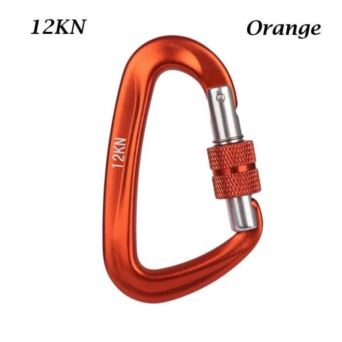 Mousqueton de sécurité - Professionnel - D - Aluminium - 12KN - Orange ...