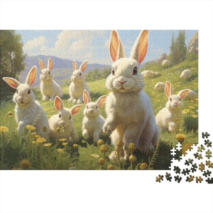 Rabbit Puzzle De 300 Pièces Cute Rabbit Puzzle Impossible Puzzle En ...