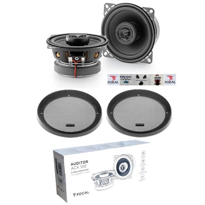 2 FOCAL ACX-100 haut-parleurs coaxiaux 2 voies 10 cm 4" 30 watt rms 60 watt max 4 ohm 88 db, par ...