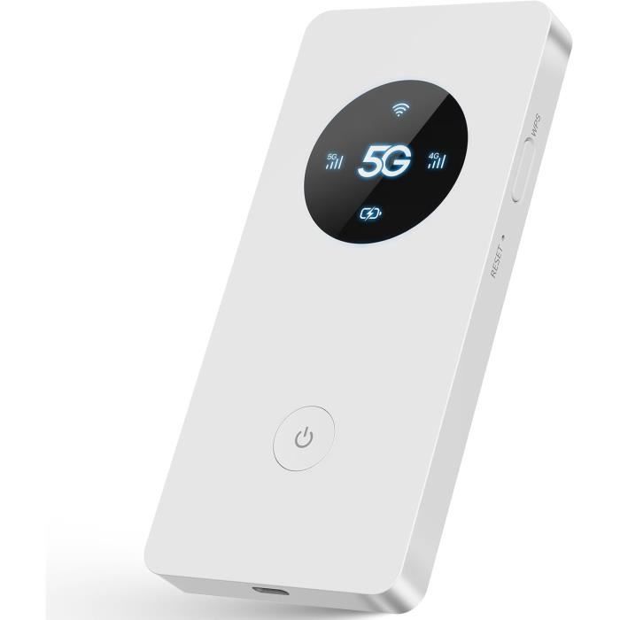 Calonny JC09 Hotspot Wi-Fi Portable 5G LTE Sim Router 2 Gbps,5000 mAh Batterie Rechargeable ...