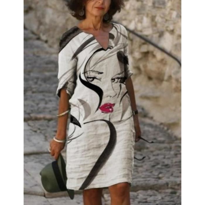 Robe,Bef123-Robe vintage à volants pour femmes,grand,imprimé,bohème ...