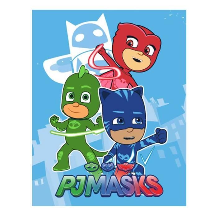 PJ Masks Pyjamasques plaid polaire - 100% polyester - 110x140 cm - Bleu ...