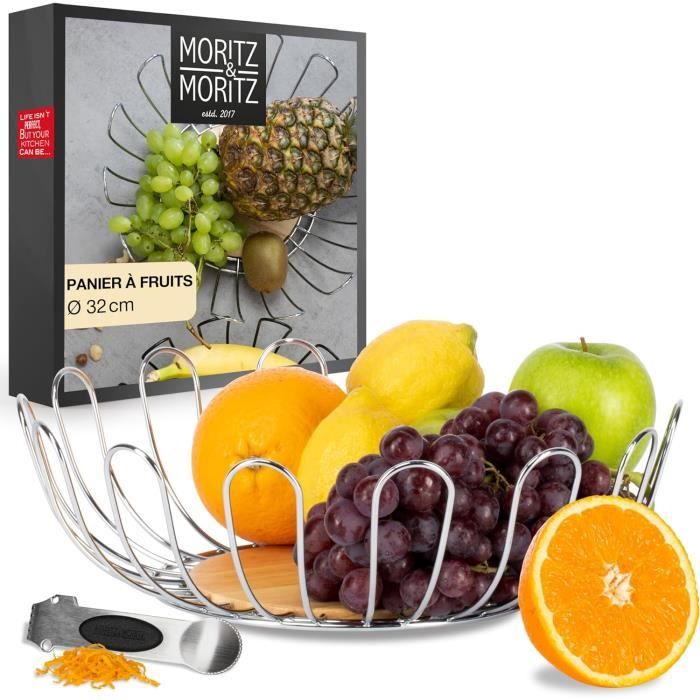 Moritz Moritz Corbeille à Fruits en métal argenté 35 cm - Coupe à ...