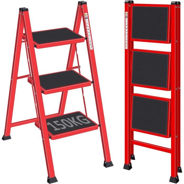 Kingrack 3 Step Ladder, escabeau avec Mains courantes, Tabouret Pliant ...
