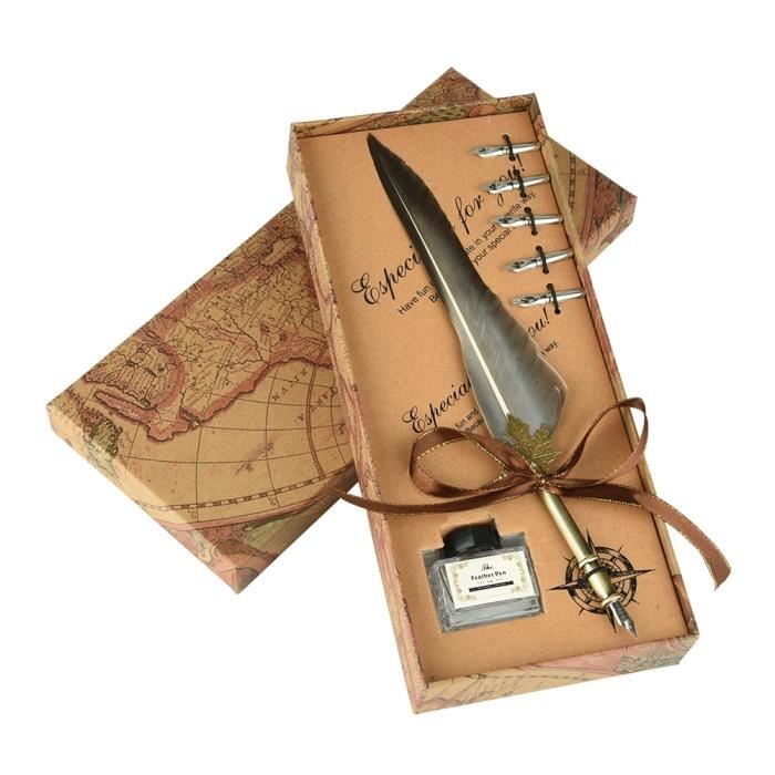 TMISHION stylo plume Vintage Stylo en alliage de plume rétro européenne ...