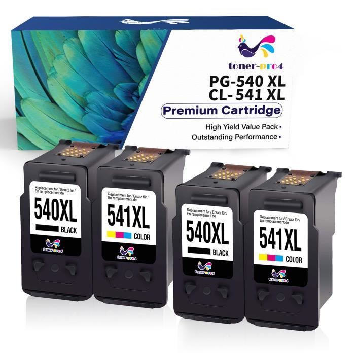 ONLYU PG540 CL541 Pack de 4 Cartouches d'encre Compatibles avec Canon ...