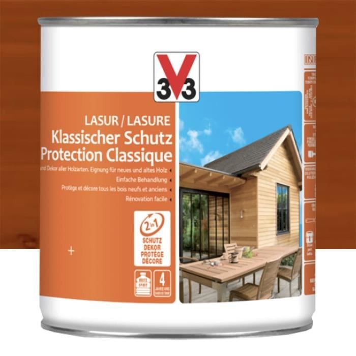 Lasure - V33 - Protection Classique 4 ans - Satiné - 0,75 L - Extérieur ...