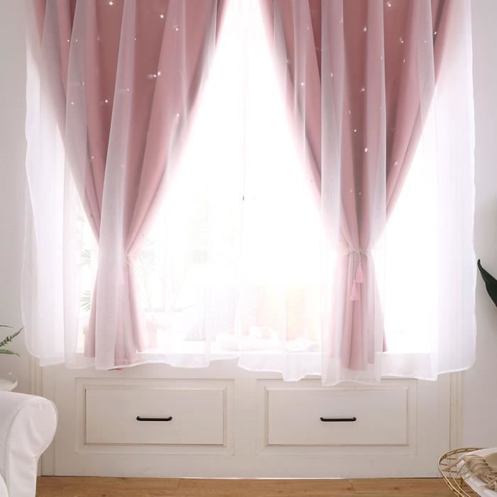 VGE Rideau Fenêtre Creux dehors Étoile Style Voile Tulle Pur Panneaux ...